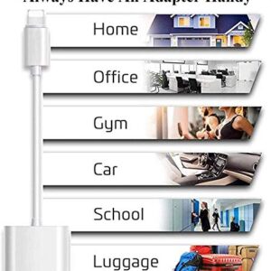 [Apple MFi Certified] iPhone Headphones Adapter & Splitter, 2 in 1 Dual Lightning Charger Cable Aux Audio Adapter Converter for iPhone 12/11/XS/XR/X/8/7/6/iPad, Support Calling+Charging+Music Control