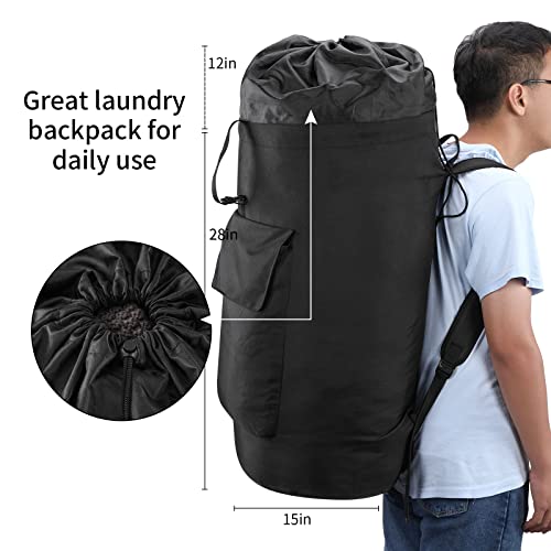 Laundry Bag Backpack for College Students 115L Extra Large laundry hamper backpack Shoulder Bag Extensible Heavy Duty Laundry Bag for Dorm with Front Pocket and Drawstring Closure