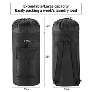 Laundry Bag Backpack for College Students 115L Extra Large laundry hamper backpack Shoulder Bag Extensible Heavy Duty Laundry Bag for Dorm with Front Pocket and Drawstring Closure