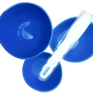 EustomA 4Pcs One Set Silicone Flexible Rubber Plaster Impression Mixed Alginate Bowl Dental Lab Mixing Bowls Blue