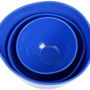 EustomA 4Pcs One Set Silicone Flexible Rubber Plaster Impression Mixed Alginate Bowl Dental Lab Mixing Bowls Blue