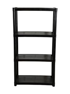 juggernaut storage 30"w x 14"d x 55"h 4-shelf resin shelving, 280lb capacity black (srs3014-4blk)