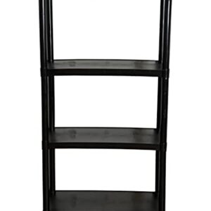 Juggernaut Storage 30"W x 14"D x 55"H 4-Shelf Resin Shelving, 280lb Capacity Black (SRS3014-4BLK)