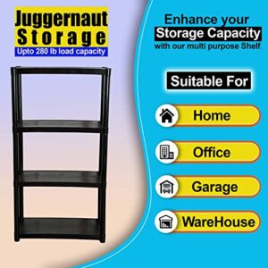 Juggernaut Storage 30"W x 14"D x 55"H 4-Shelf Resin Shelving, 280lb Capacity Black (SRS3014-4BLK)