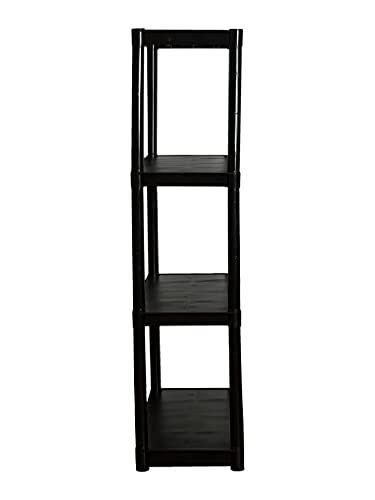 Juggernaut Storage 30"W x 14"D x 55"H 4-Shelf Resin Shelving, 280lb Capacity Black (SRS3014-4BLK)