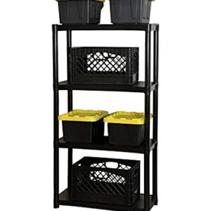 Juggernaut Storage 30"W x 14"D x 55"H 4-Shelf Resin Shelving, 280lb Capacity Black (SRS3014-4BLK)