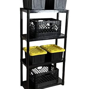 Juggernaut Storage 30"W x 14"D x 55"H 4-Shelf Resin Shelving, 280lb Capacity Black (SRS3014-4BLK)