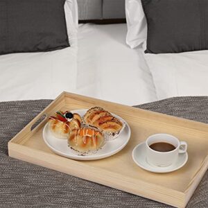 Aodaer 7 Pieces Wooden Nested Serving Trays with Handle Rectangular Shape Wood Trays Kitchen Nesting Trays for Homes, Hotels, Bars Serving Pastries, Snacks, Coffee, Tea