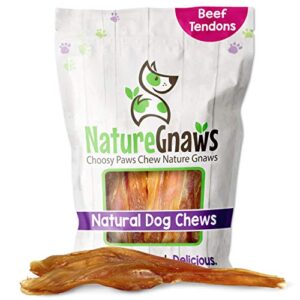 nature gnaws tendons for large dogs - premium natural beef dental sticks - long lasting tasty dog chew treats for aggressive chewers - rawhide free