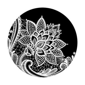 Black Floral Lace Mandala Phone Popper PopSockets Swappable PopGrip