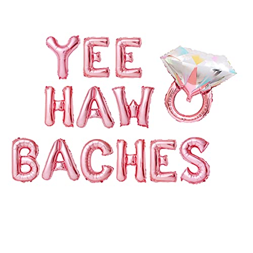 Rose Gold Yee haw Baches Balloons Banner , Yeehaw Baches Bachelorette Party Decor,Bachelorette Engagement Party Decoration。