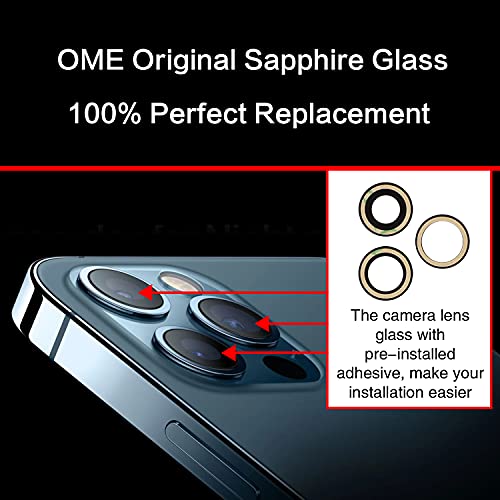 2PCS ASDAWN Back Rear Camera Lens Glass Replacement for iPhone 12 Pro Max 6.7 Inches with Pre-Installed Adhesive, Back Glass Camera Lens with Installation Manual + Repair Tool Set