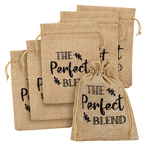 30 Pack Small Burlap Bags with Drawstring for Wedding Favors, Jewelry, The Perfect Blend Gift Bag for Coffee (5x7 In)