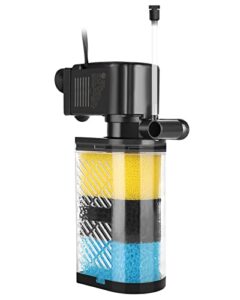 aquamiracle aquarium filters 3-stage aquarium filter in-tank filter internal aquarium filter fish tank filter turtle filter for 10-40 gallon fish tanks with aeration, flow direction adjustable