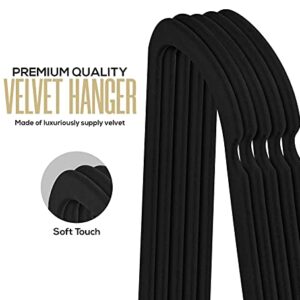 Utopia Home Value Pack of Black Velvet and White Plastic Hangers- Ultra Thin Strong Hangers with Notches- No More Slippage- Space Saving - Pack of 100