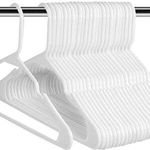 Utopia Home Value Pack of Black Velvet and White Plastic Hangers- Ultra Thin Strong Hangers with Notches- No More Slippage- Space Saving - Pack of 100