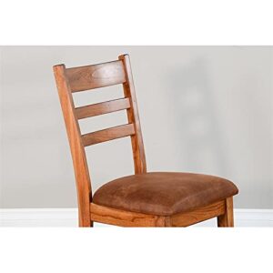 Sunny Designs Sedona 37" Ladderback Chair with Cushion Seat in Rustic Oak