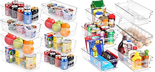 Utopia Home Value Pack of 6 Pc (5 Drawers, 1 Egg Holding Tray) and 8 Pc Pantry Organizers (4 Large, 4 Small Drawers)- Plastic Organizers for Freezers