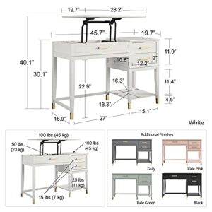 CosmoLiving by Cosmopolitan Westerleigh Lift-Top Computer Desk, Lavender