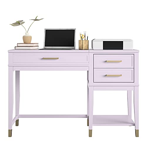 CosmoLiving by Cosmopolitan Westerleigh Lift-Top Computer Desk, Lavender