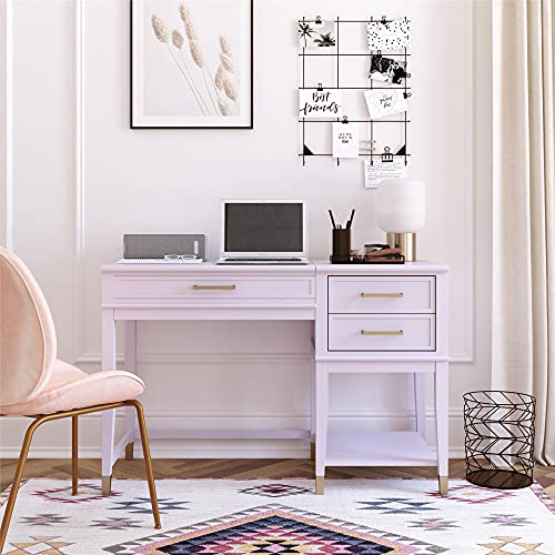 CosmoLiving by Cosmopolitan Westerleigh Lift-Top Computer Desk, Lavender