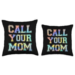 Unique Graduation 2021 2022 Gifts Call Your Mom Cushion Bedding Dorm Sofa Graduation Tie-Dye Throw Pillow, 18x18, Multicolor