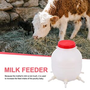 YARDWE 8L Animal Feeding Bottle Lamb Milk Bucket with 6 Silicone Nipples Large Capacity Nurse Feeder Pot for Calf Sheep Little Goat Baby Pig Dog Pet