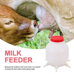 YARDWE 8L Animal Feeding Bottle Lamb Milk Bucket with 6 Silicone Nipples Large Capacity Nurse Feeder Pot for Calf Sheep Little Goat Baby Pig Dog Pet