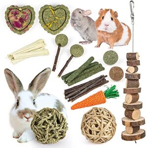 sofier rabbit toys bunny toys guinea pig toys natural timothy hay sticks hamster toys for teeth handmade rabbit chews and treats apple wood sticks chinchilla rat