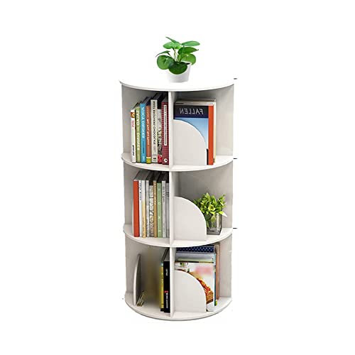 Toytexx Inc and Design 3 Tier 360° Rotating Stackable Shelves Bookshelf Organizer (White)