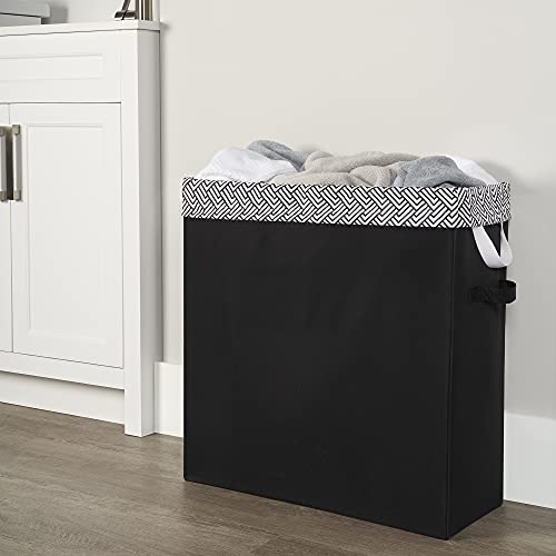 neatfreak! Slim Laundry Hamper w Removable Bag (Geo Interlock - Black Anthracite)