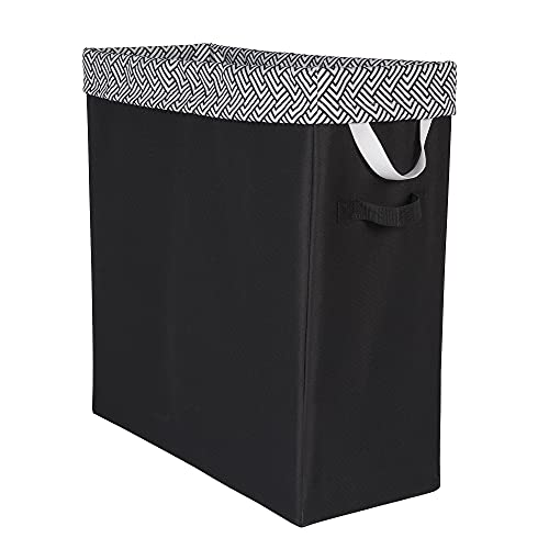 neatfreak! Slim Laundry Hamper w Removable Bag (Geo Interlock - Black Anthracite)