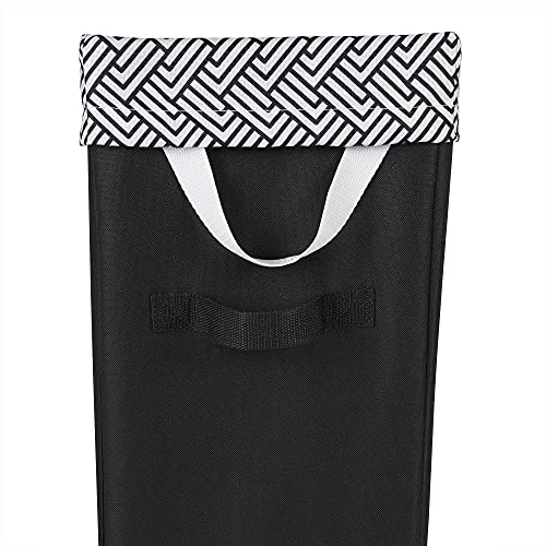 neatfreak! Slim Laundry Hamper w Removable Bag (Geo Interlock - Black Anthracite)