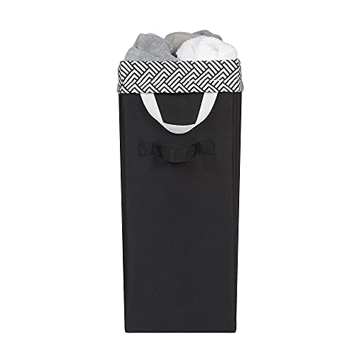 neatfreak! Slim Laundry Hamper w Removable Bag (Geo Interlock - Black Anthracite)