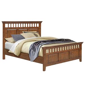 Sunset Trading Mission Bay King Bed | Amish Brown Solid Wood | Headboard and Footboard Panel