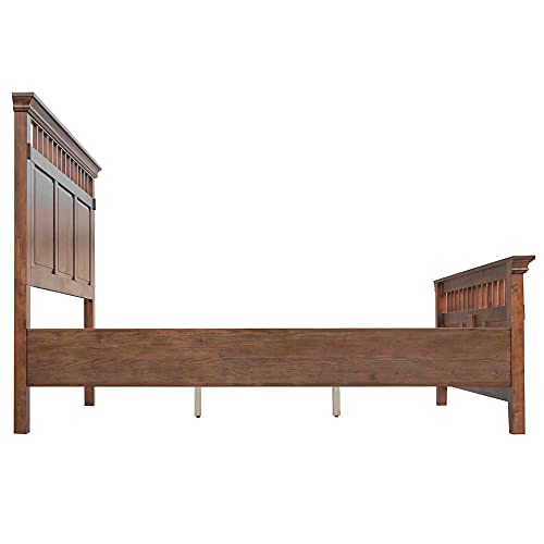 Sunset Trading Mission Bay King Bed | Amish Brown Solid Wood | Headboard and Footboard Panel