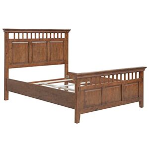 Sunset Trading Mission Bay King Bed | Amish Brown Solid Wood | Headboard and Footboard Panel