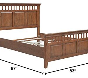 Sunset Trading Mission Bay King Bed | Amish Brown Solid Wood | Headboard and Footboard Panel