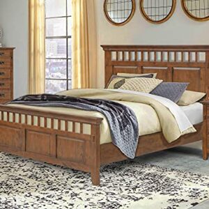 Sunset Trading Mission Bay King Bed | Amish Brown Solid Wood | Headboard and Footboard Panel