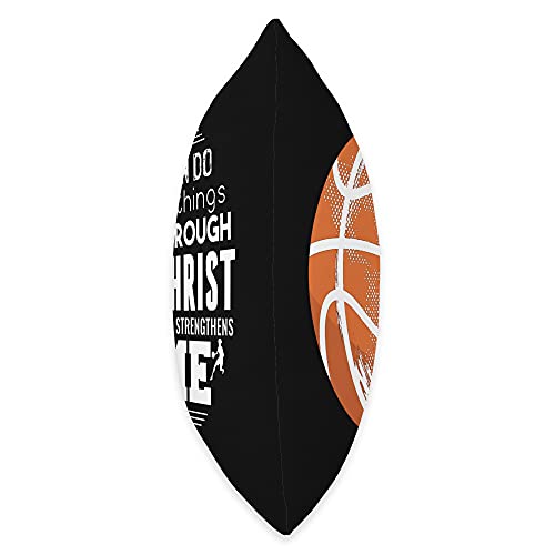 Christian Basketball Can Do All Things Through Christ Throw Pillow, 16x16, Multicolor