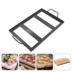 DOITOOL Iron Salt Block Holder Salt Block Cooking Plate Salt Slab Plate and Grilling Stone Cooking Tray