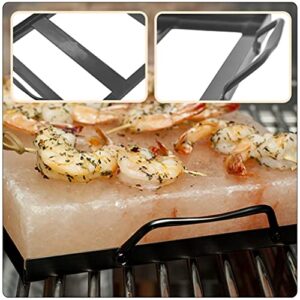 DOITOOL Iron Salt Block Holder Salt Block Cooking Plate Salt Slab Plate and Grilling Stone Cooking Tray