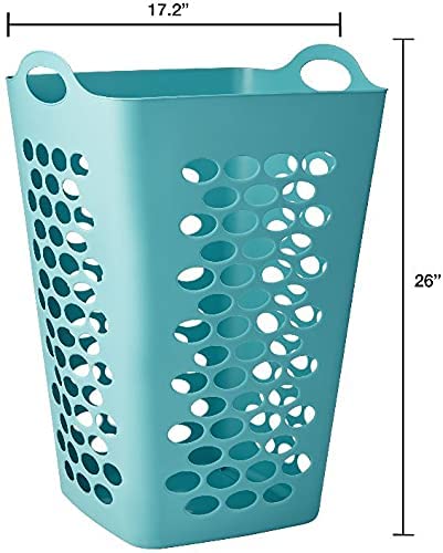 CR-FUSE 2 Pcs of Mainstays Flexible Square Teal Laundry Hamper, Great Laundry Basket 26 Inches(2-Pack)