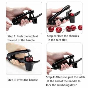 Fruit & Vegetable Pitters,Cherrys Pitter Tool,Pressable Labor-Saving ABS Cherrys Olive Remover Tool,Suitable for Cherrys, Jujube,Grape,Olive,Hawthorn,Black