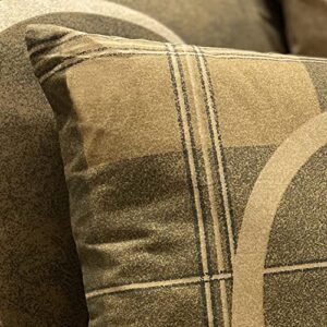 Boston Linen Company Ducks Unlimited DU Plaid Polycotton Oblong Pillow - Throw Pillow for Couch & Bed - Soft & Comfortable Duck Pillow - Indoor/Outdoor Decorative Pillow - Brown (14 x 20)