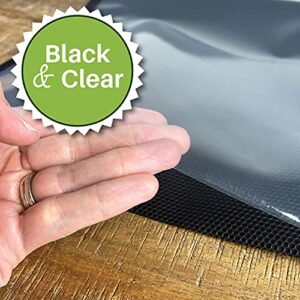 15-inch by 18-inch FoodVacBags Commercial Jumbo Black & Clear Embossed Vacuum Sealer Bags, Industrial Size Storage for Food, Herbs, Pizza, Clothing, Documents (100 Pack)