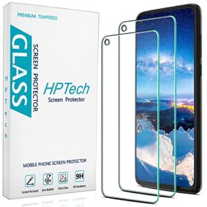 hptech (2 pack) screen protector designed for moto g stylus 5g tempered glass, 9h hardness, anti scratch, bubble free, easy to install