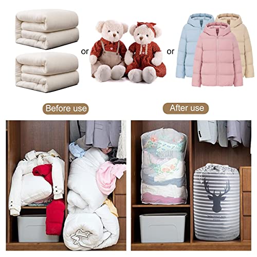 Yongbang 2pcs Large Capacity Quilt Storage Bag, Drawstring Organizer, Travel Bags Quilt Pillow Clothes Toys Outdoor Supplies Household Products Foldable Storage Organizer， 17x32 Inches