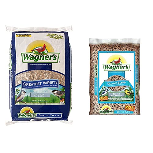 Wagner's 62059 Greatest Variety Blend Wild Bird Food, 16-Pound Bag & 13008 Deluxe Wild Bird Food, 10 lb Bag