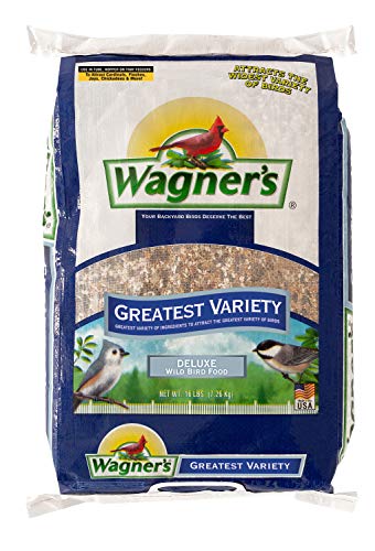 Wagner's 62059 Greatest Variety Blend Wild Bird Food, 16-Pound Bag & 13008 Deluxe Wild Bird Food, 10 lb Bag